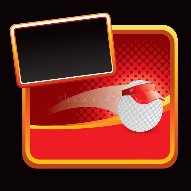Golf Ball with Visor on Red Halftone Advertisement Stock Vector ...