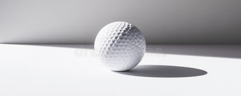 Golf Ball on a White Surface with Shadow and Light Contrast Stock Image ...