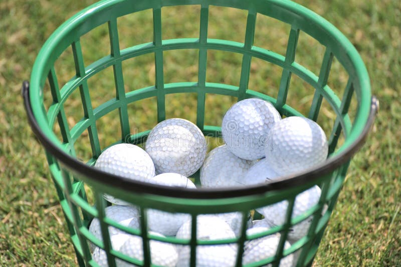 Many Golf Balls Falling on Steel Blue Gradient Background Stock Image ...
