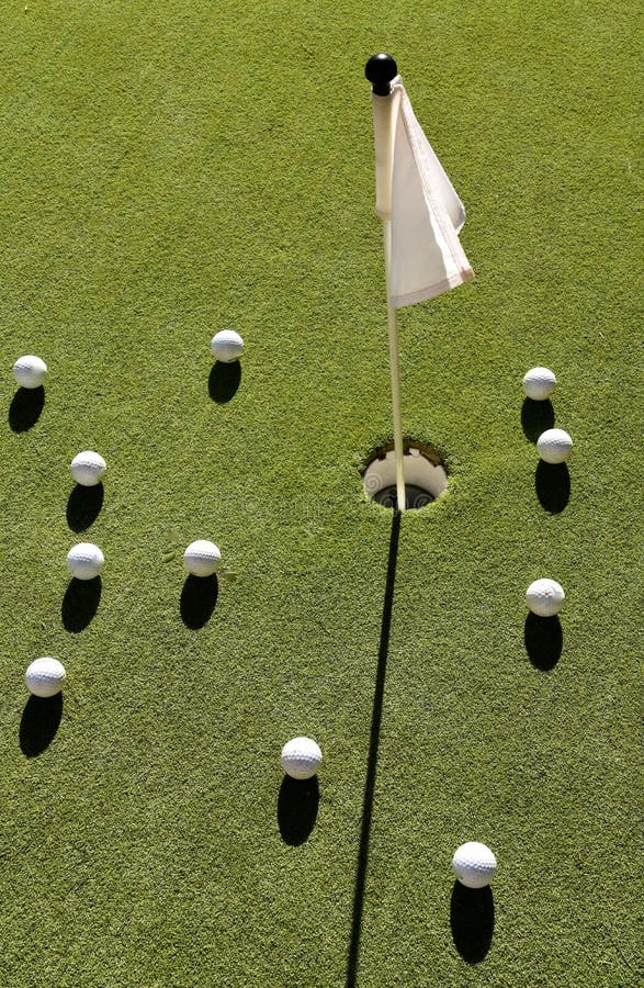 Golf Balls on a Practice Putting Green Stock Photo - Image of sport ...