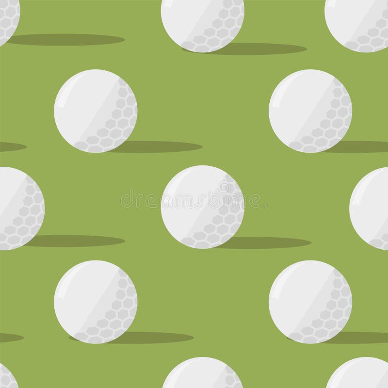 Golf Balls. Seamless Pattern on a Green Background. Vector EPS10 ...
