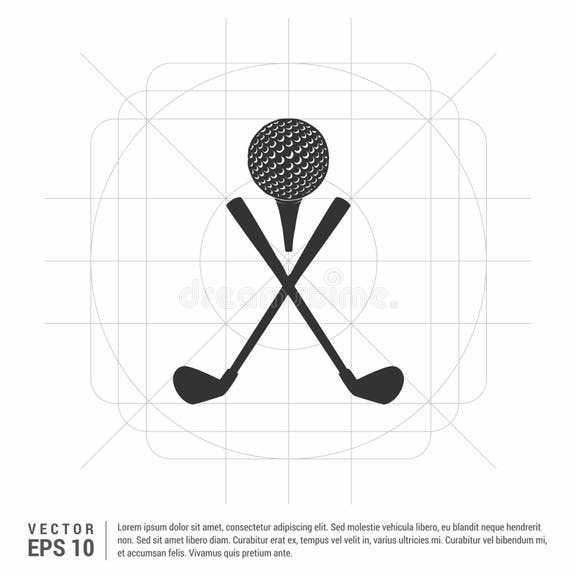 Golf Bat Icon stock vector. Illustration of lawn, golfing - 132405739