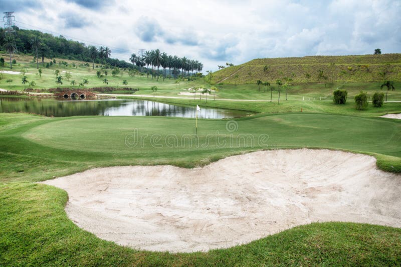 Golf Bunker at the Golf Course Stock Photo - Image of green, outdoor ...