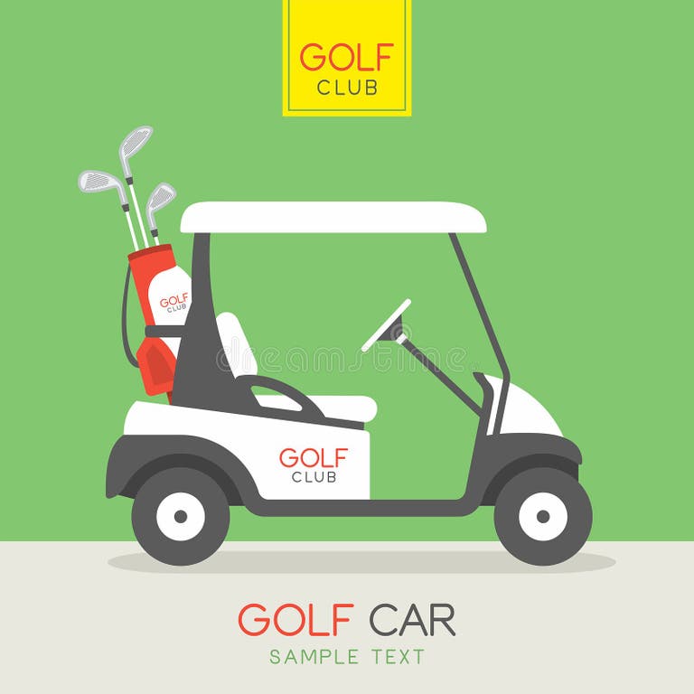 Golf car stock vector. Illustration of equipment, field - 69695044