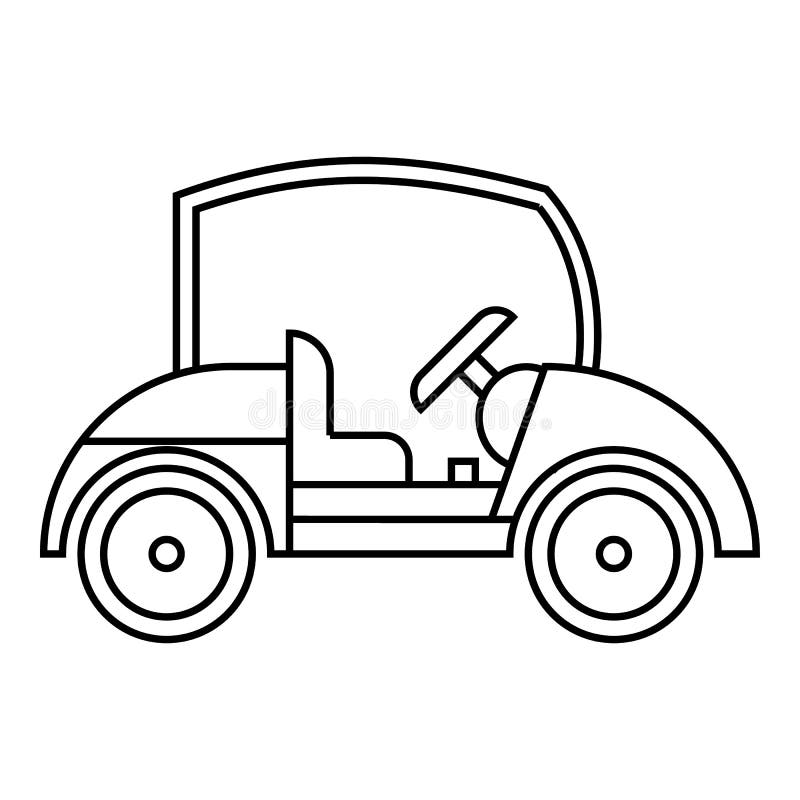 Golf Car Icon, Outline Style Stock Vector - Illustration of design ...