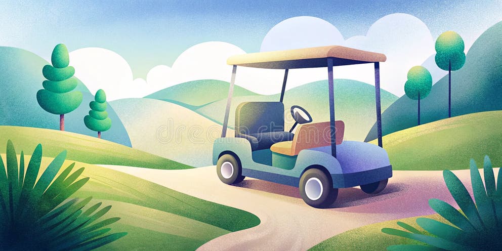 Golf Car Vector Illustrations Stock Illustration - Illustration of play ...