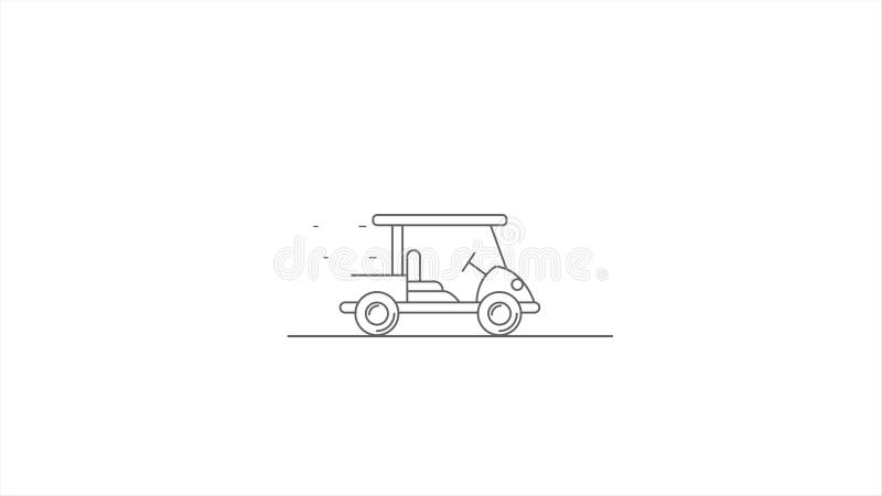 Golf Car Vector Video Footage Animation 4k Minimalist 2d Stock Video ...