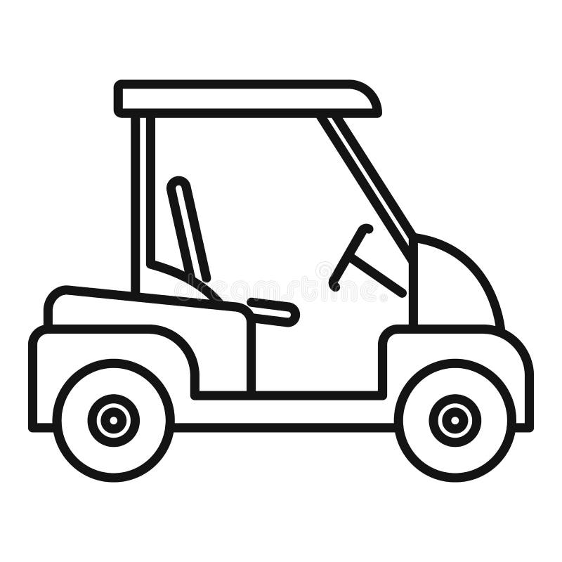 Golf Cart Auto Icon, Outline Style Stock Vector - Illustration of ...