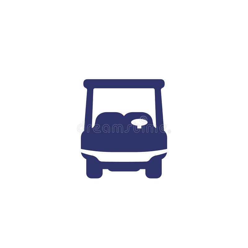 Golf Cart, Car Icon on White, Vector Stock Vector - Illustration of ...