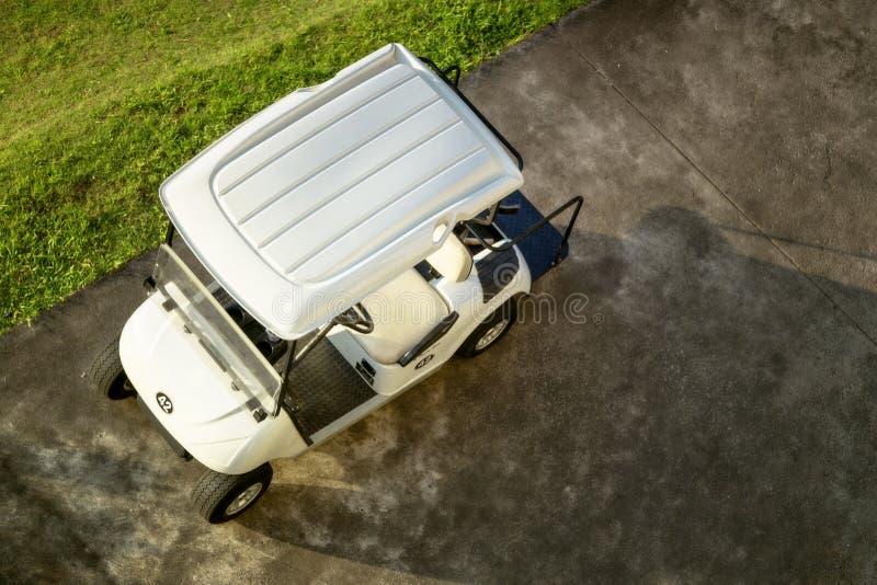 Golf cart stock image. Image of shadow, cart, clear, topview - 53773701