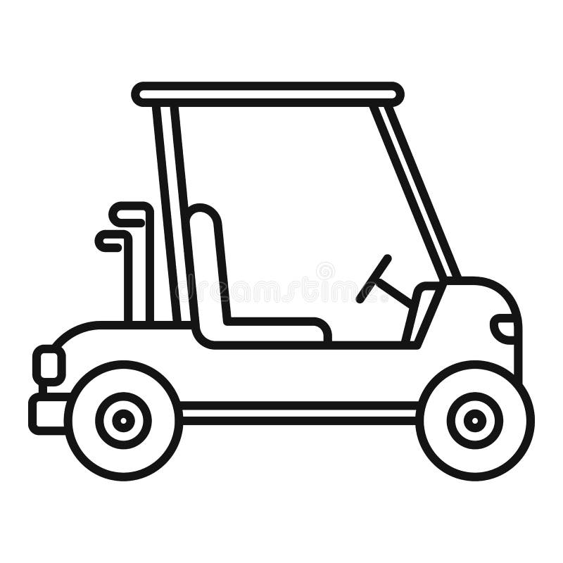 Golf Cart Drive Icon, Outline Style Stock Vector - Illustration of ...