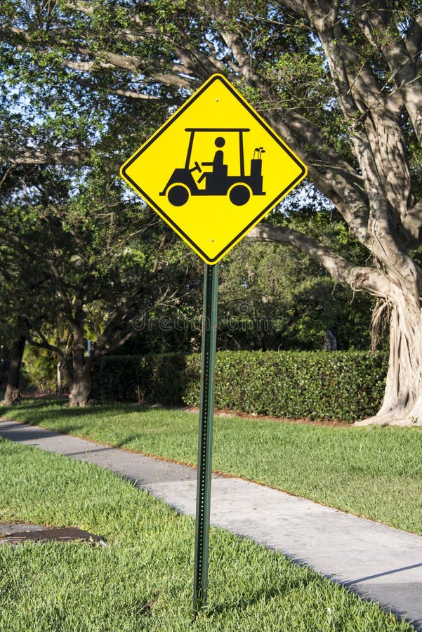 Golf cart sign stock photo. Image of sign, activity, traffic - 40507322