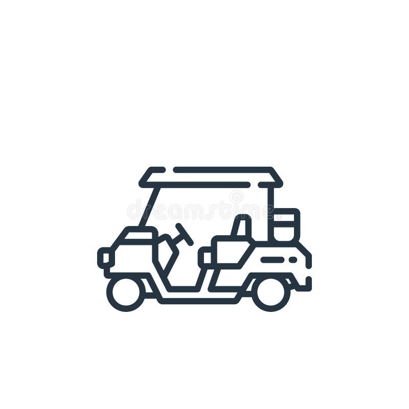Golf Cart Vector Icon. Golf Cart Editable Stroke. Golf Cart Linear ...