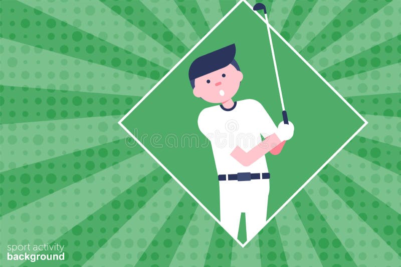 Golf Cartoon Character in Flat Style Stock Vector - Illustration of ...