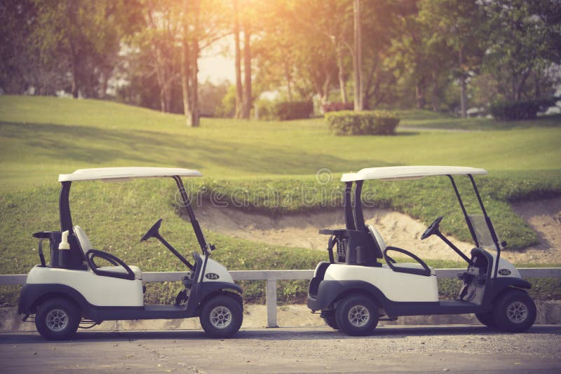 Golf Carts on a Golf Course Stock Photo - Image of activity, golf ...