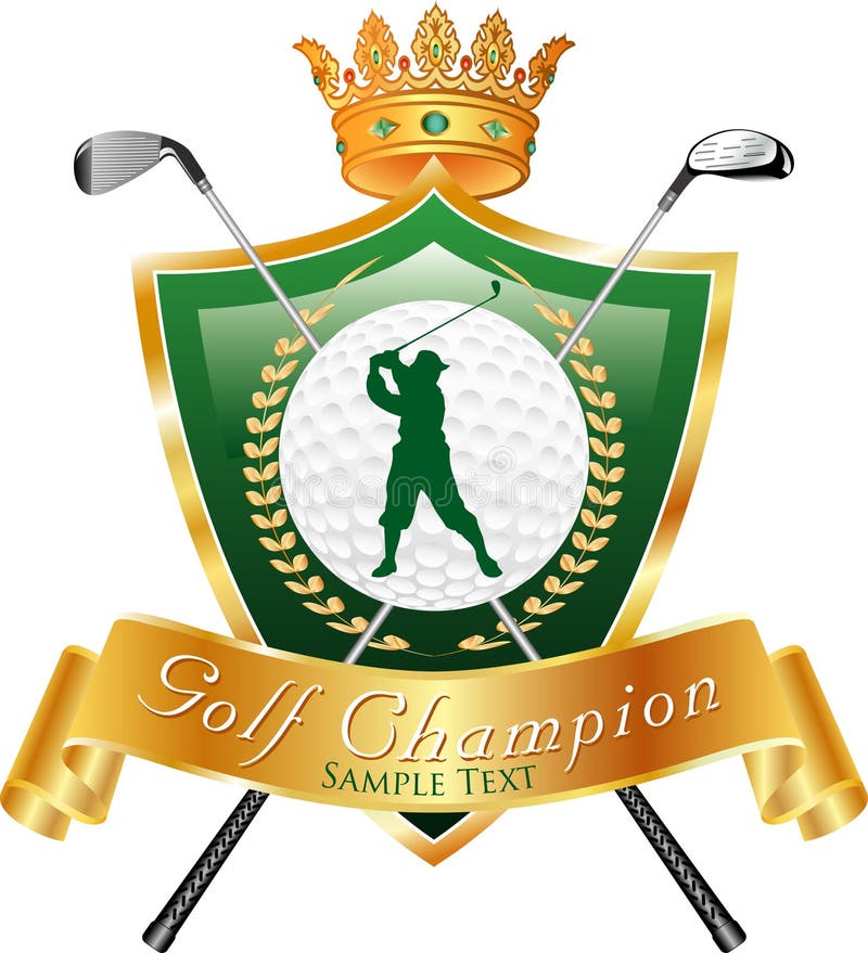 Golf champ stock vector. Illustration of banner, golden - 14198122