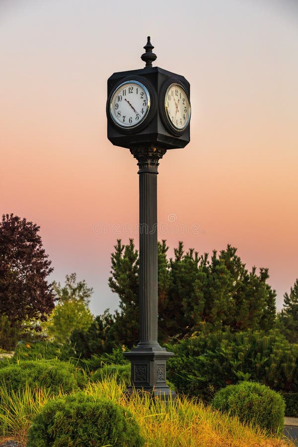 Golf clock stock photo. Image of golf, outdoor, town - 195132846