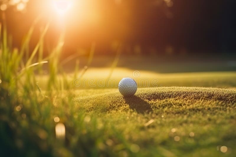 Golf Club and Ball in Grass, Generative Ai. Stock Image - Image of ...