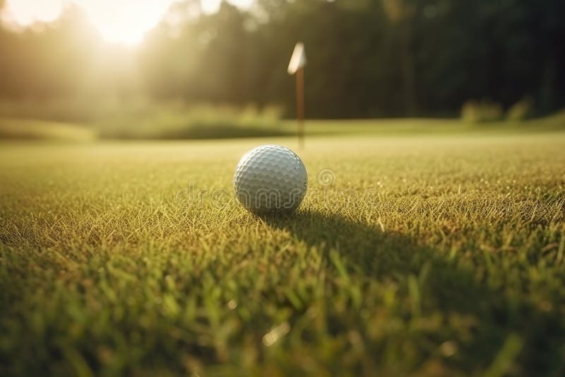 Golf Club and Ball in Grass, Generative Ai. Stock Image - Image of ...