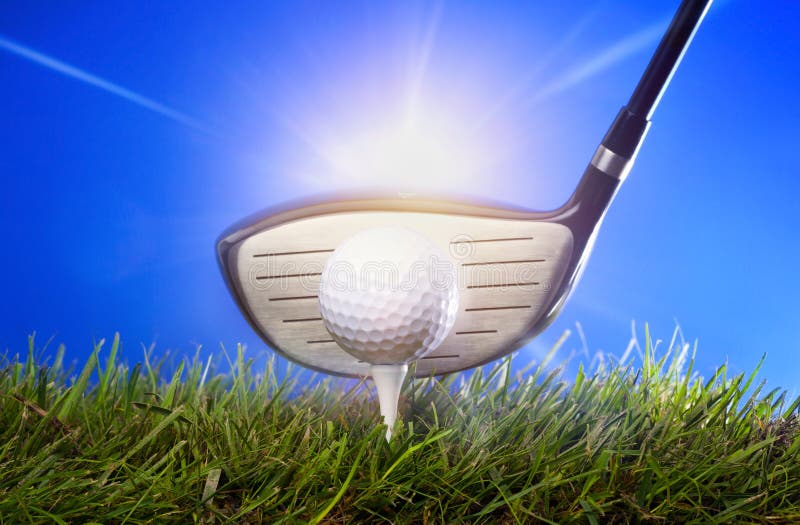 Golf Club and Ball in Grass Stock Photo - Image of hitting, ball: 10731172