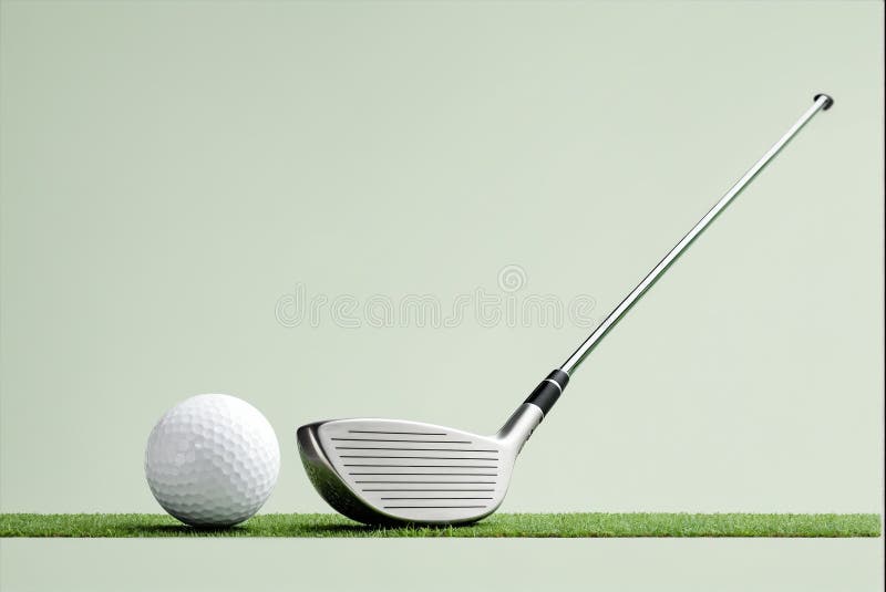 Golf Club and Ball on Green Turf Stock Illustration - Illustration of ...