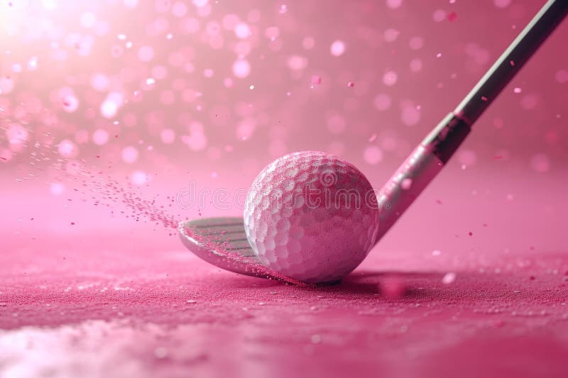 A Golf Club and a Ball in a Pink Room Stock Photo - Image of kick ...
