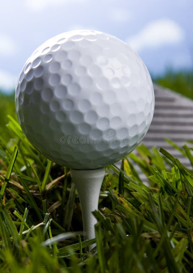 Golf Club with Ball on a Tee Stock Image - Image of force, club: 6858811