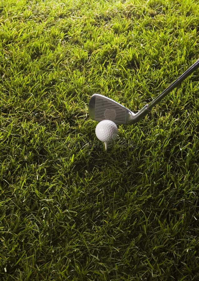 Golf Club with Ball on a Tee Stock Image - Image of exercise, links ...