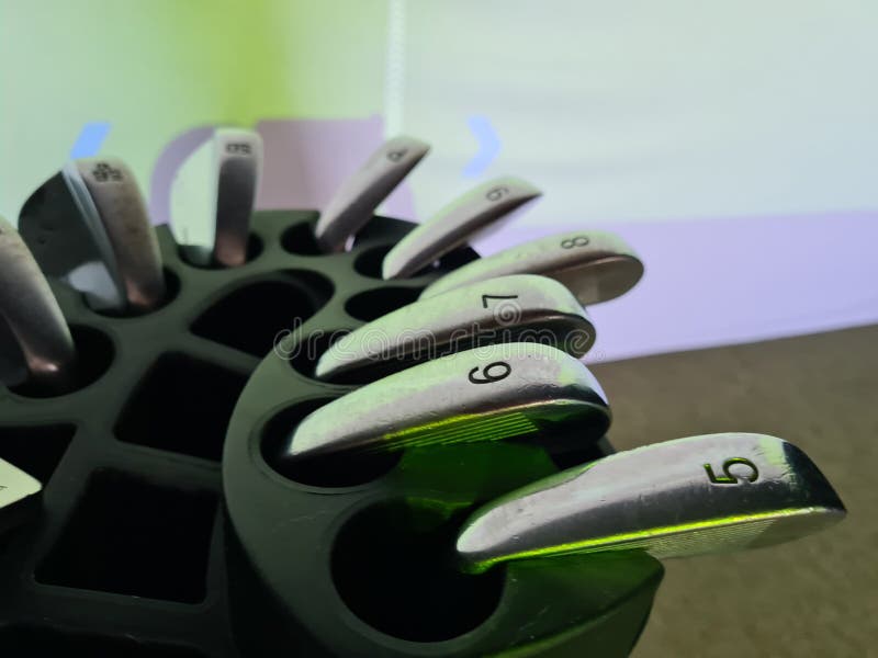 Golf Club and Golf Clubs on Golf Simulator Stock Image - Image of club ...