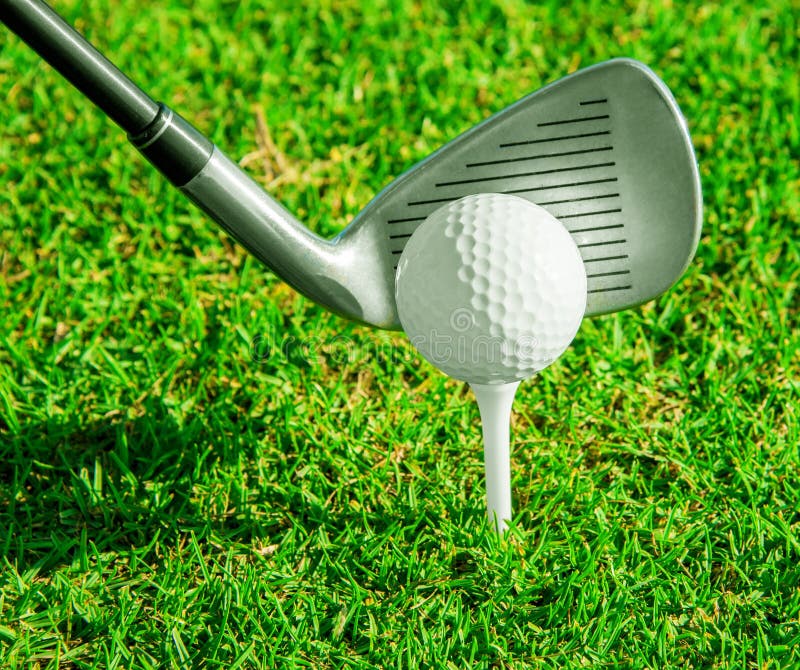 Golf Club. Green Field and Ball in Grass Stock Image - Image of outside ...