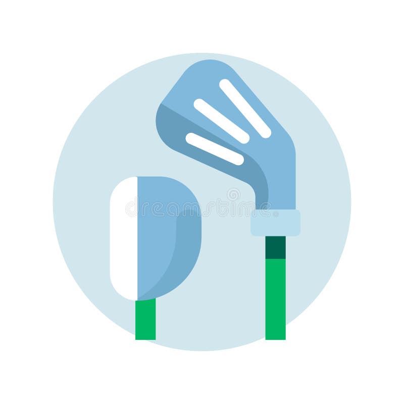Golf Club Heads Icon in Flat Design Stock Vector - Illustration of ...