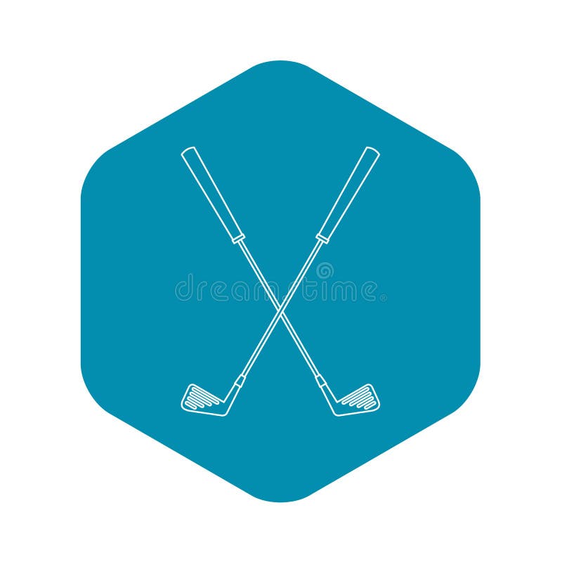 Golf Clubs Icon, Outline Style Stock Vector - Illustration of metal ...