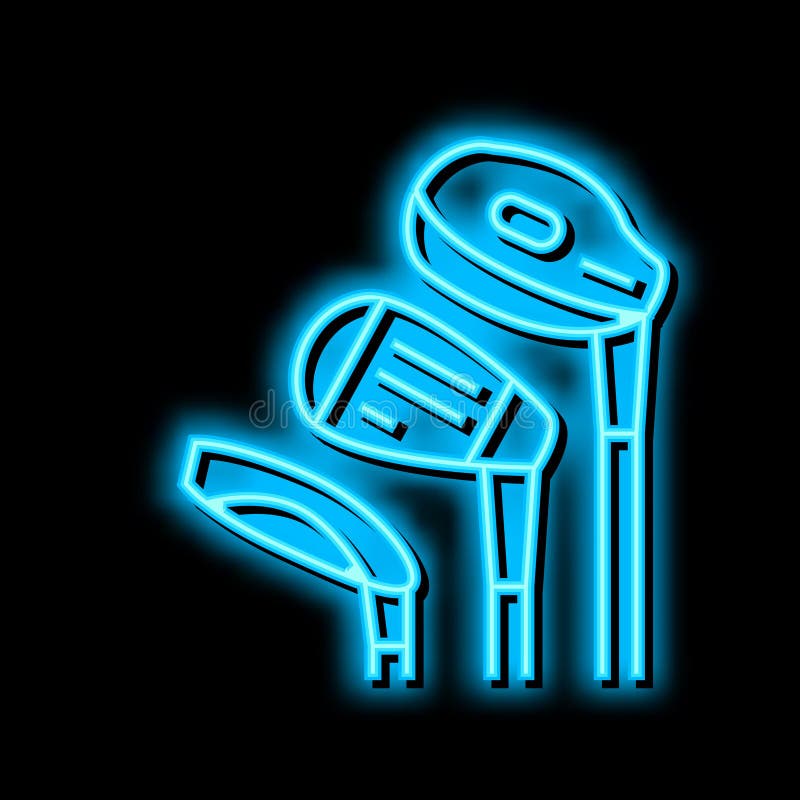 Golf Clubs Neon Glow Icon Illustration Stock Vector - Illustration of ...