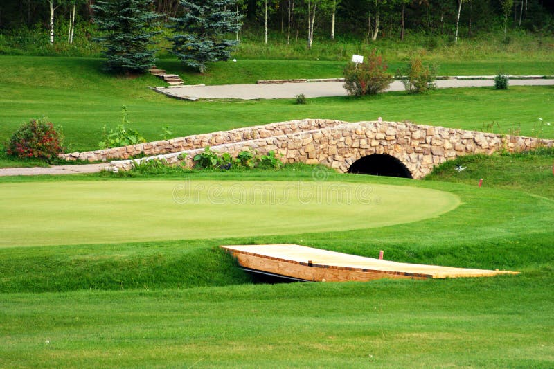 Golf course stock image. Image of golf, grass, green, bridge - 6724951