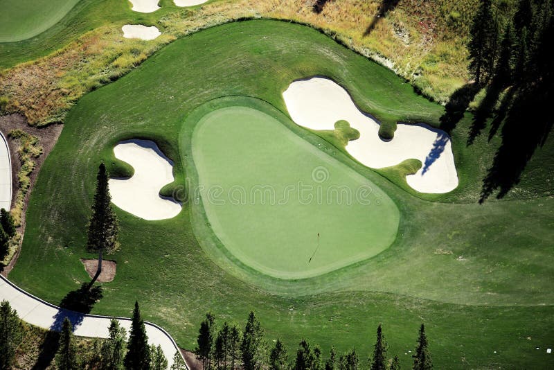Aerial View of a Putting Green. Stock Image - Image of green, montana ...