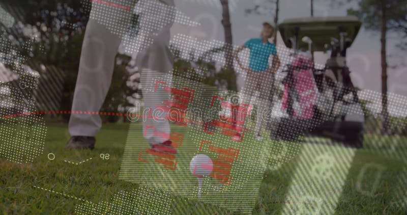 On Golf Course, Animation Overlaying Scene with Digital Data and ...