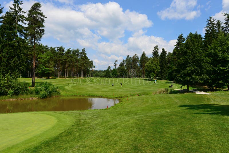 Idyllic golf course stock image. Image of equipment, shot - 15067395