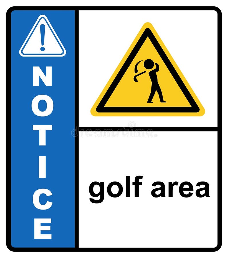 Golf Course,golf Area Notice Sign Stock Vector - Illustration of ...