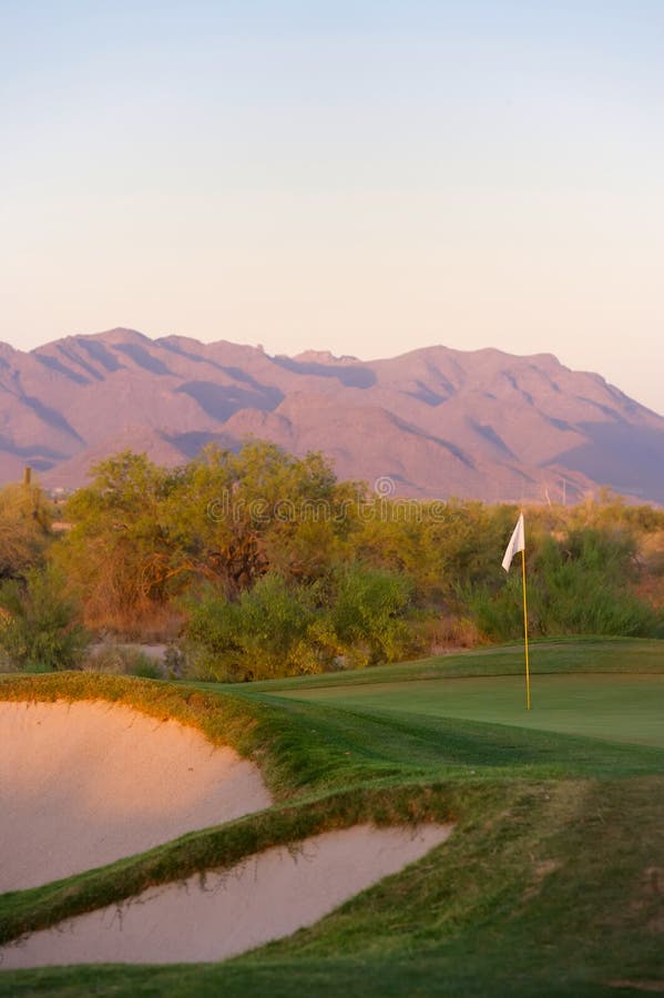 Golf Course in the Arizona Desert Stock Image - Image of green, caddie ...