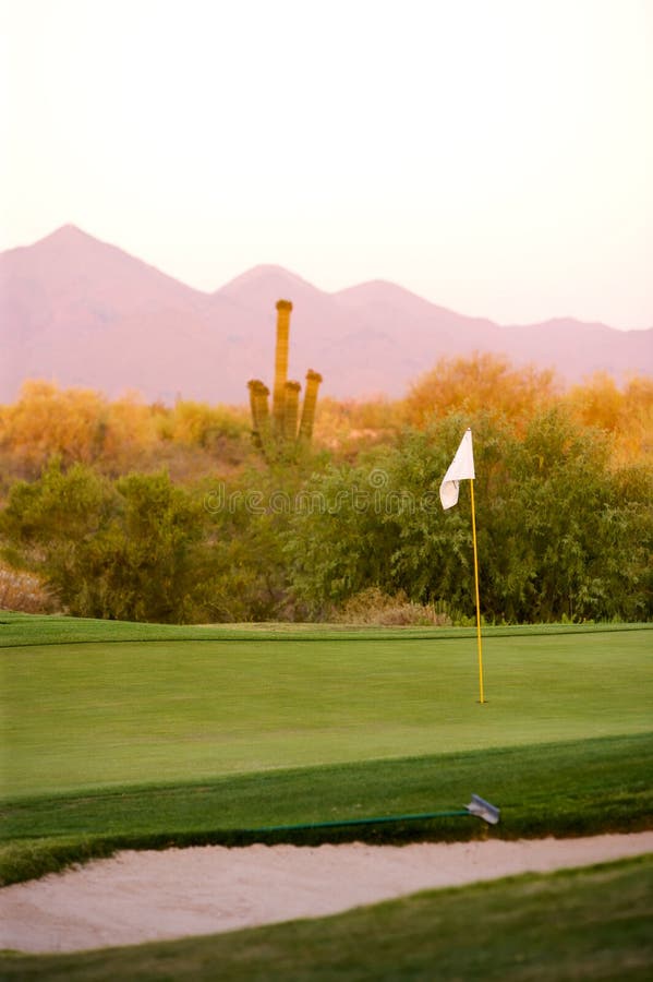 Scenic Moutainous Desert Golf Course Stock Image - Image of scenic ...