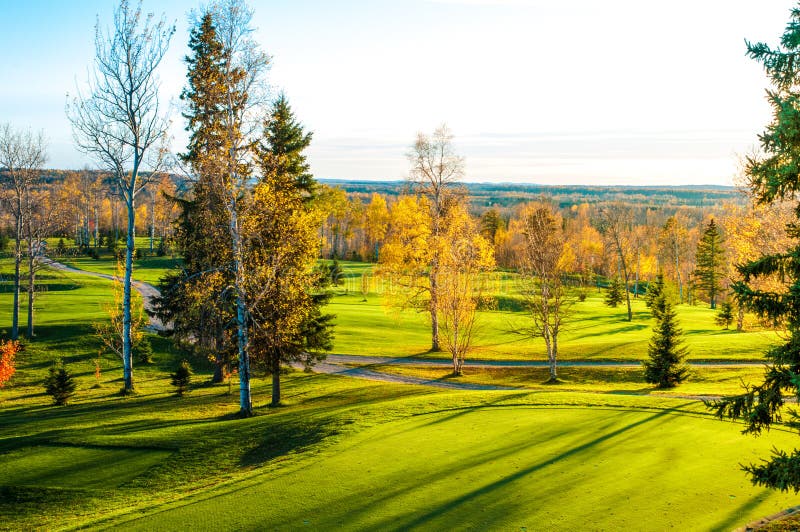 Golf Course in the Beautiful Abitibi Region. Stock Photo - Image of ...