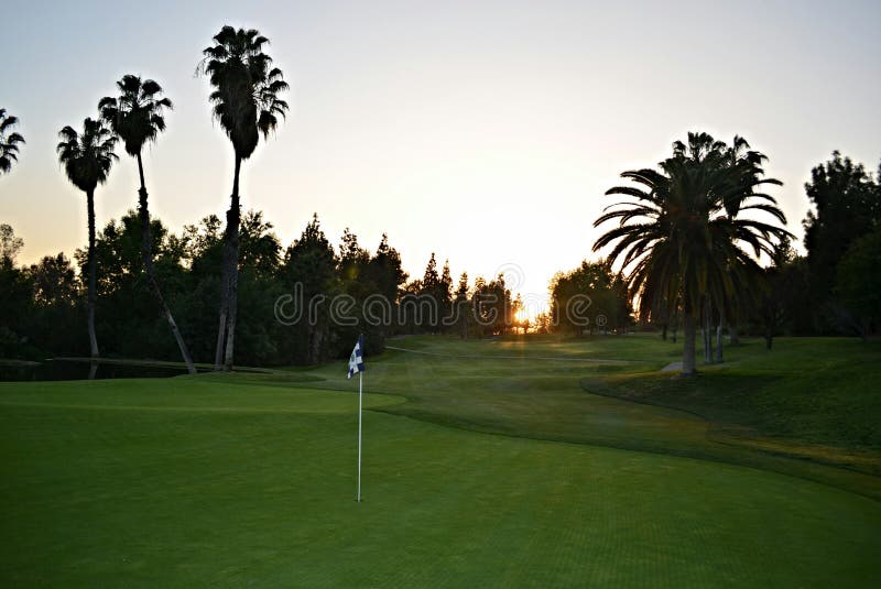 Golf Course stock image. Image of sunset, nature, golf - 45708243