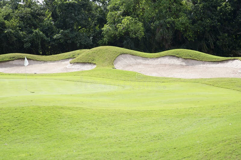 Golf course bunker stock image. Image of meadow, sand - 238794413