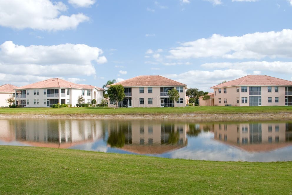 Golf Course Condos stock photo. Image of country, expensive - 4356716