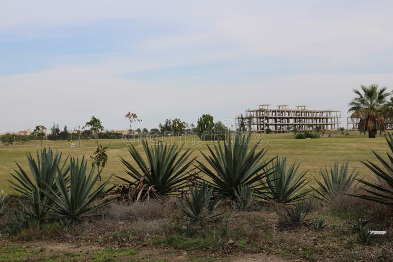 Golf Course and Construction without Finishing Stock Photo - Image of ...