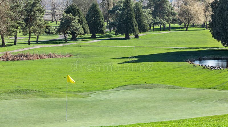 Golf Course in the Countryside. Golf Course with Lush Greenery and ...