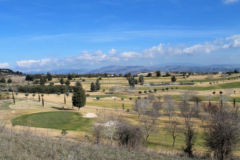Golf Course in the Countryside Stock Photo - Image of sport, white ...