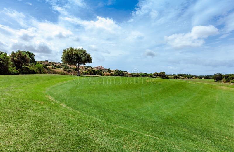 Golf course, Crete, Greece stock image. Image of landscape - 141073755