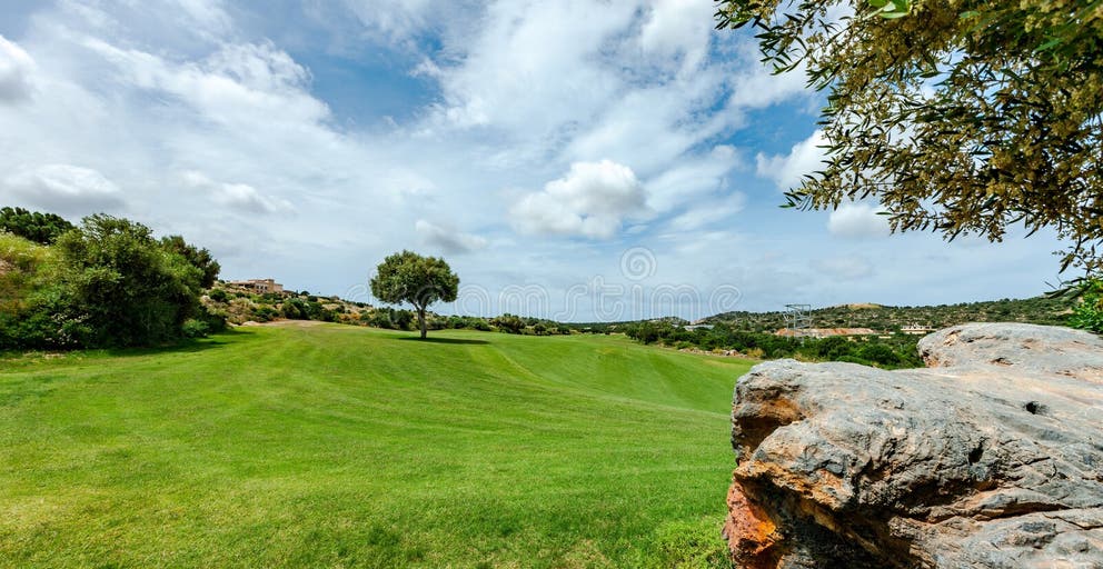 Golf course, Crete, Greece stock image. Image of golfer - 141073909
