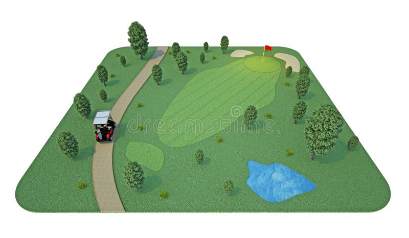 Golf course. top view stock illustration. Illustration of flag - 75761457